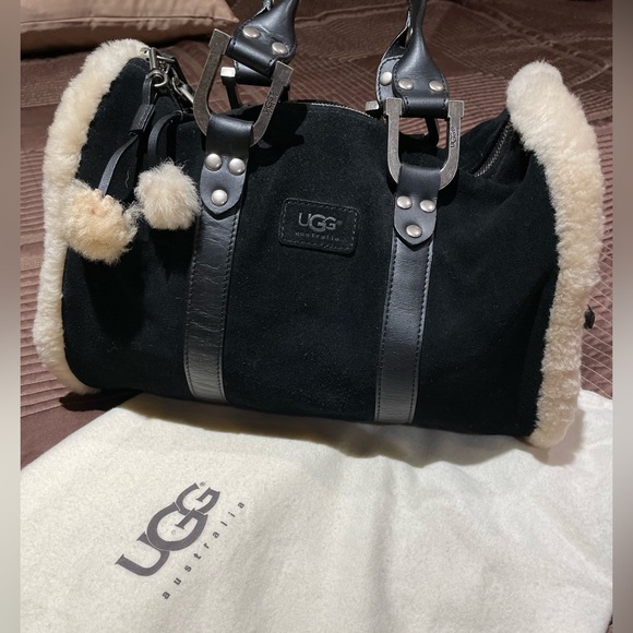 UGG | Bags | Ugg Black Sheepskin Handbag | Poshmark